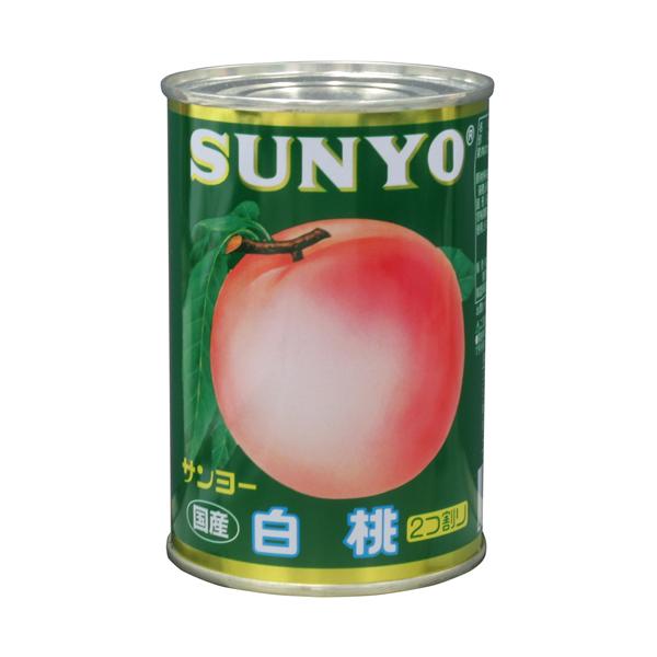 缶切り必要の国産白桃です