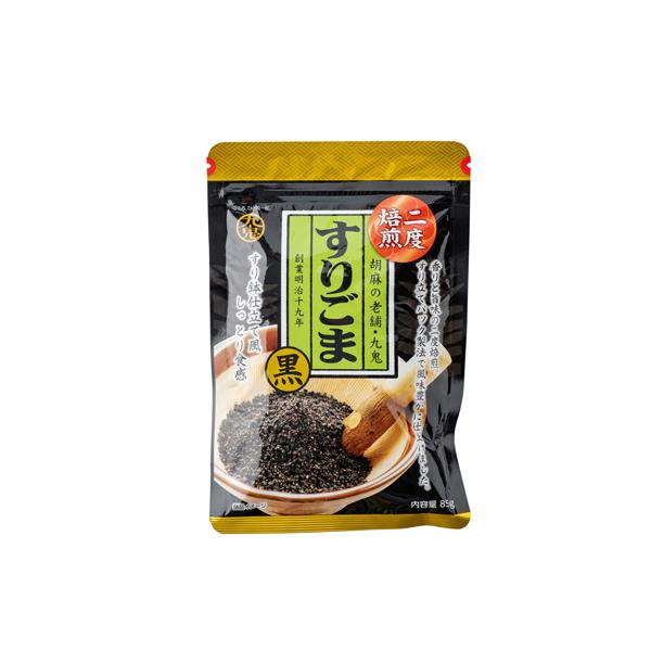 厳選した黒ごまを、二度の焙煎工程でじっくりと煎り上げました。