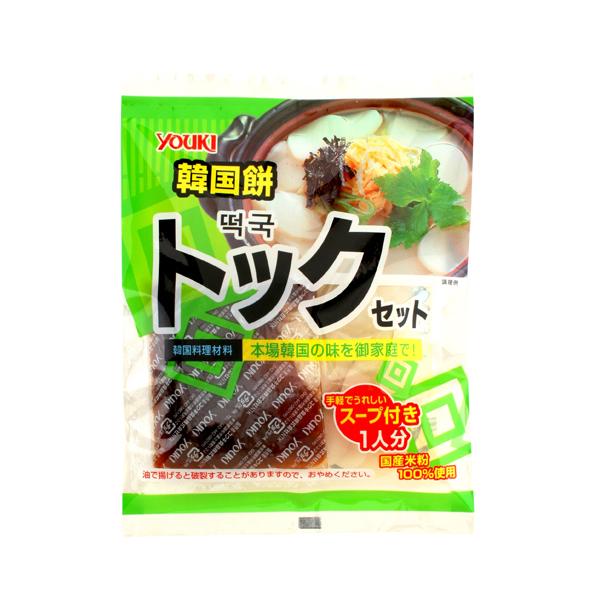チキン・ビーフベースのやさしい味のスープと、つるんとした喉ごしのトックを手軽に召し上がれるセットにしました。