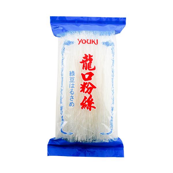 緑豆澱粉　１００％　の春雨です。コシがあり、時間が経ってもふやけません。使いやすい両切りタイプです。