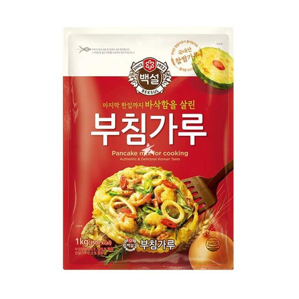 ねぎやニラ、キムチ、シーフードなどお好きな具材を加えて焼けば、さくさくのチヂミの出来上がりです。