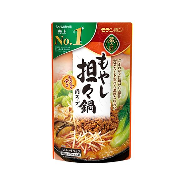 鶏がらと豚骨の旨みに野菜だしを重ね、焙煎練りごま、ごま油、すりごまを加えて風味豊かに仕上げました。濃厚なコクのあるスープがもやし、チンゲン菜を包み込みます。『菜の匠』シリーズは野菜を煮込んで自然な甘みやコクを引き出した野菜だしに、肉のだしを...
