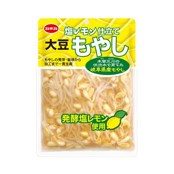 自社栽培の大豆もやしをレモン風味でさっぱりと味付けしました