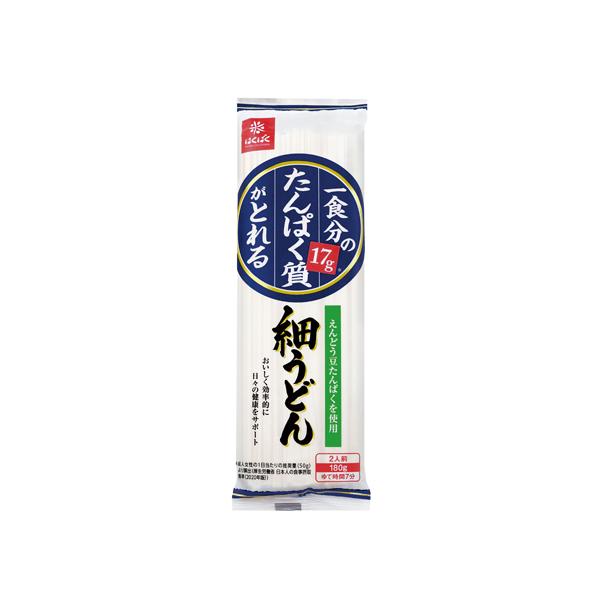えんどう豆たんぱくを使用。一食分（乾麺90ｇ）でたんぱく質17g（卵2.7個分）が摂取できます。たんぱく質は、若年層〜高齢者までの体力づくりに重要な栄養素です。