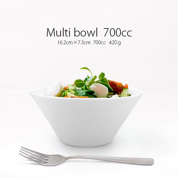 【マルチボウル 700cc】「これ一つで、食卓がもっと自由に！」サラダも、スープも、丼ものも。使い勝手抜群のマルチボウル、毎日のごはんに、ちょうどいいサイズ感。「ミニラーメン、ぴったりサイズ。」サラダもスープも、そして小腹満たしのミニラーメ...