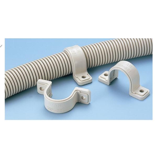 バクマ工業　PF管用 両サドル  SDP-22　1ケース50ヶ入り適合管：PF-22カラー：ベージュサドル内側の突起が管の溝に入り、ずれを防ぎます。