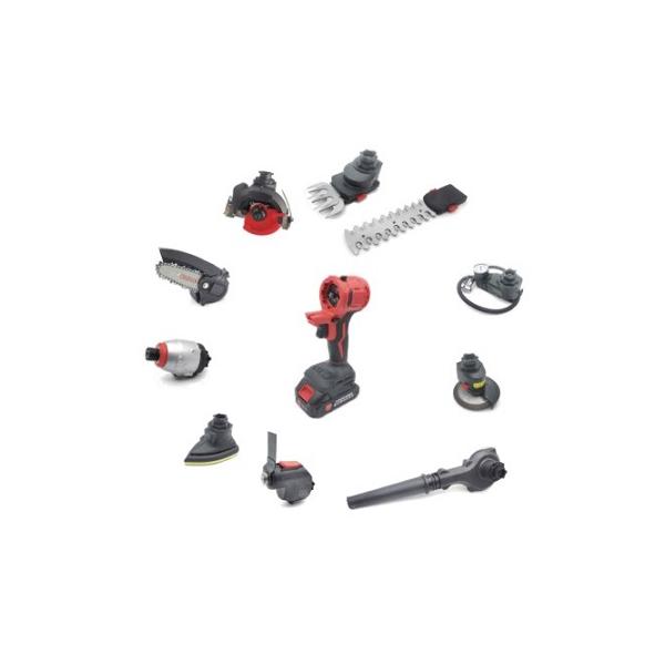 ■VINEからマルチツールが登場！■パワーユニットに９つのツールが付属したマルチファンクションツール。■さらに18Vバッテリーは2 個付属。■専用ケースで持ち運びも収納も簡単。■1 セットでDIY から軽作業まで多くのシチュエーションで活躍...