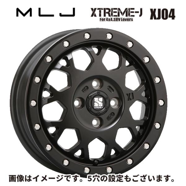 【新品ホイール1本】■ホイールMLJ XTREME-J XJ04(エムエルジェイ エクストリームJ XJ04)■カラーSatin Blackサテンブラック■サイズ{37}インチ {38}J 16×7 +35 5/114.3 ■検索ワード16...
