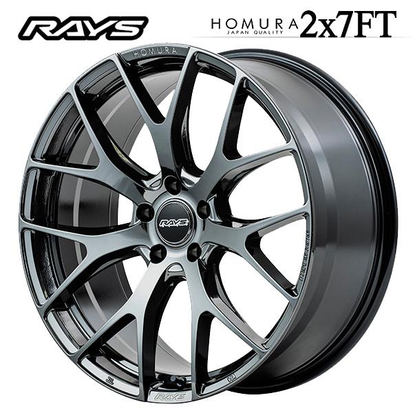【新品ホイール1本】■ホイールRAYS HOMURA 2X7FT(レイズ ホムラ 2X7FT #)■カラーYNJブラッククロームコーティング■サイズ{37}インチ {38}J 18×7.5 +43 5/114.3 ■検索ワード18インチ 7...
