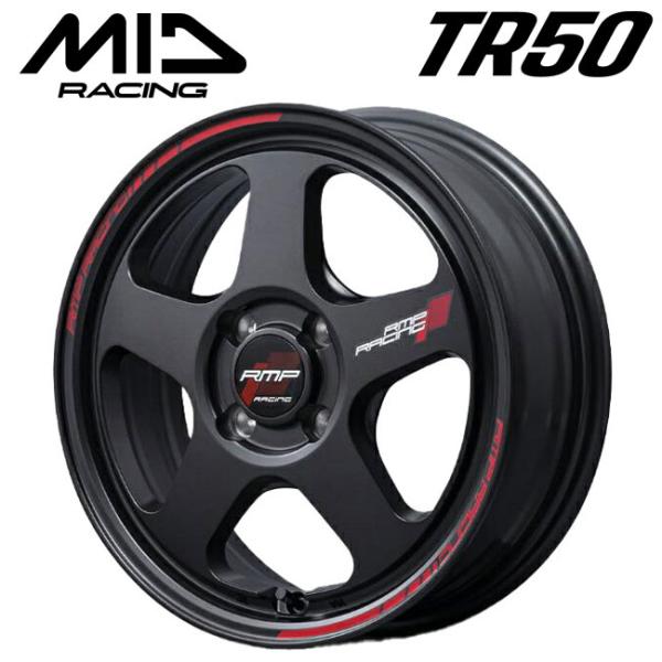 【新品ホイール1本】■ホイールMID MID RACING TR50(エムアイディー MIDレーシング TR50)■カラーターマックブラック■サイズ{37}インチ {38}J 15×7 +35 4/100 67.1■検索ワード15インチ 7...