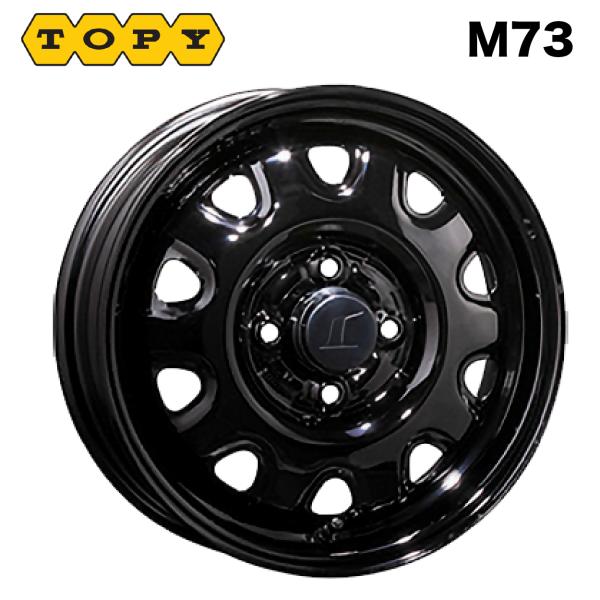 【新品ホイール1本】■ホイールTOPY M73(トピー M73)■カラーブラック（スチール）■サイズ{37}インチ {38}J 14×4.5 +45テーパー、ホンダ純正球面ナット併用可能 4/100 ■検索ワード14インチ 4.5J 4穴 ...