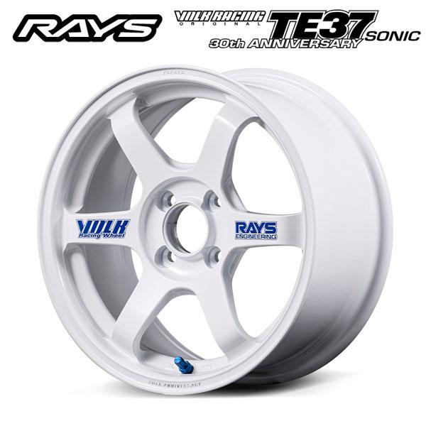 【新品ホイール1本】■ホイールRAYS VOLK RACING TE37 SONIC 30TH STICKER Ver.(レイズ ボルクレーシング TE37 ソニック 30TH ステッカーバージョン)■カラーWHホワイト■サイズ{37}イン...