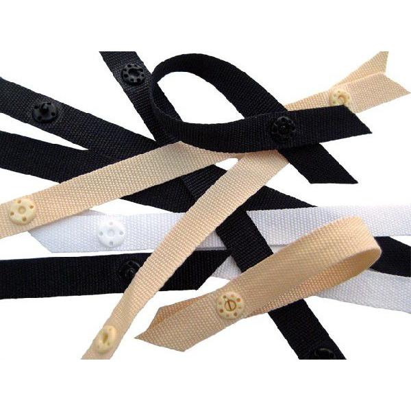 洋服に肩パットを取り付けたり肩紐などを固定するために使います。★1本にオスとメスが一緒に付いている一体型★色：白・黒・ベージュ★スナップ本体：樹脂製