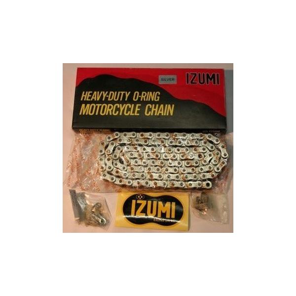 日本製 和泉チエン高品質 ES630SDC100L Oリングチエンカラー シルバー＆シルバーサイズ 630リンク数 100カシメジョイント、クリップジョイント一個ずつ付属