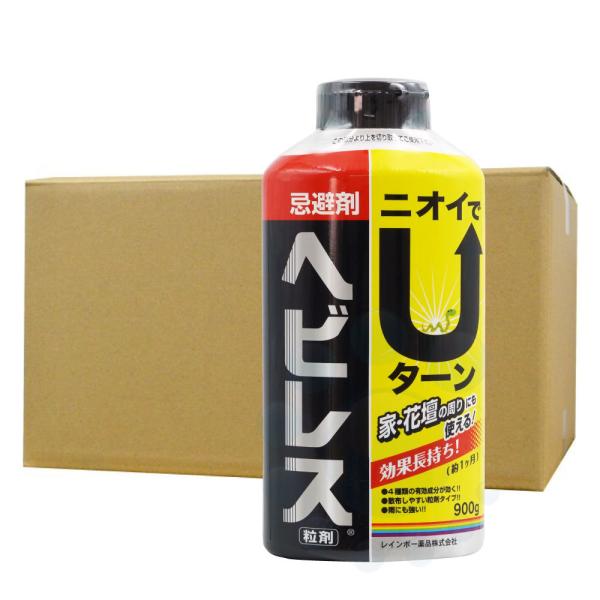 【商品名】ヘビレス粒剤【内容量】900g×18本【主成分】ナフタリン・硫黄・木酢・茶サポニン【剤　形】粒剤【販売元】レインボー薬品株式会社【商品特長】◆特殊な臭いで、ヘビ、トカゲ等が家の敷地内に近寄るのを防ぎます。◆木酢酸、ナフタリン、硫黄...