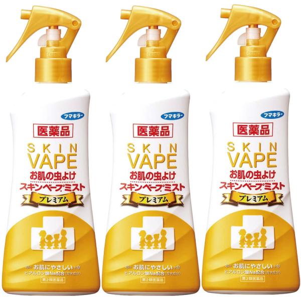 【商品名】医薬品 スキンベープミスト プレミアム【内容量】200ml×3本【有効成分】ディート 30％(原液濃度)【その他の成分】ヒアルロン酸Na(2)、エタノール、精製水、香料【効能・効果】蚊、ブユ、アブ、ノミ、イエダニ、マダニ、サシバエ...