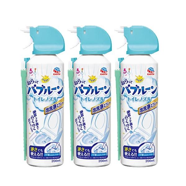 【商品名】らくハピ ねらってバブルーン トイレノズル×3本【内容量】200mL×3本【生産国】日本【成分】界面活性剤（0.42％ アルキルグルコシド（非イオン系））、除菌・汚れ溶解剤（エチルアルコール）、除菌剤【その他】品名：トイレ用合成洗...