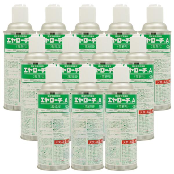 【商品名】エヤローチA【内容量】420ml×12本【有効成分】ペルメトリン　d-t80-フタルスリン【剤　形】エアゾール（スプレー）【適用害虫】ゴキブリ・イエダニ・ノミ・トコジラミなど【区　分】防除用医薬部外品【広告文責】株式会社イーライフ...
