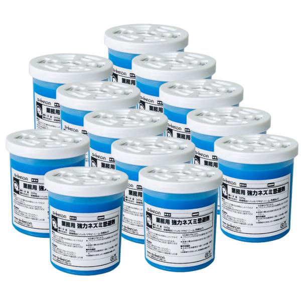 【商品名】業務用 強力ネズミ忌避剤【内容量】365g×12個【寸　法】幅：94mm×高さ：105mm×奥行：94mm【有効成分】植物精油（・ハッカ・ワサビ・ニーム・月桃など）【有効期間】約60日【有効範囲】6畳〜8畳 ※設置場所の状況により...