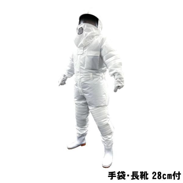 【商品名】ホーネットライト 蜂防護手袋付 長靴 28cm付【セット内容】ホーネット light (本体・フード) / アクリル板 / 保冷剤 (3個) / 手袋 / 長靴※空調ファン、バッテリーは別売りです。【サイズ】フリーサイズ（160〜...
