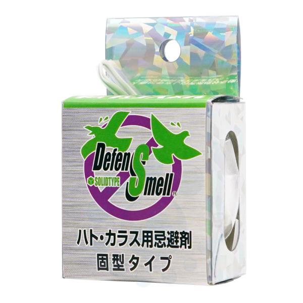 【商品名】ディフェンスメル ハト・カラス用忌避剤 固型タイプ【内容量】40g【有効成分】有効成分：ハト・カラス忌避香料（天然由来成分）【形　状】固形【効果持続期間】約1ヵ月（使用環境によって効果は異なります）【用途・効果】ハトよけ／カラスよ...