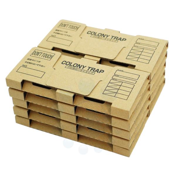 【商品名】コロニートラップ【内容量】10枚【サイズ】W150×D70×H10mm【材　質】ダンボール製【用　途】ゴキブリの生息調査【販売元】株式会社イーライフ【商品特長】◆従来の徘徊時のゴキブリだけを捕獲する粘着シーチではなく、ゴキブリの習...