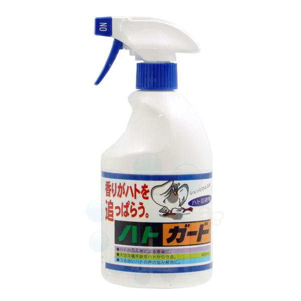 【商品名】ハトガード【内容量】400ml【有効成分】特殊香料（忌避剤）【形　状】ハンドスプレー【対象害鳥】ハト（鳩）、ドバト【対象場所】ビル、倉庫、工場、駅、マンション、家庭などのハト（鳩）、ドバト飛来箇所【販売元】トーヤク株式会社【商品特...
