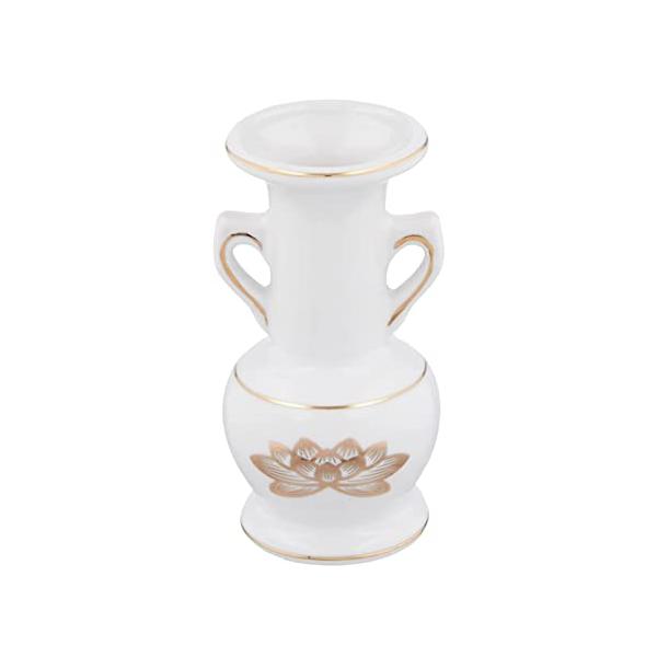 商品サイズ：約5×5×11.4cm商品重量：約116g色：白 金ハス素材：陶器※御仏具は製造工場の関係で多少図柄が変更になることがございますので、ご了承ください※在庫の状況により、記載とは少々異なるサイズの商品が届く場合がございます。あらか...