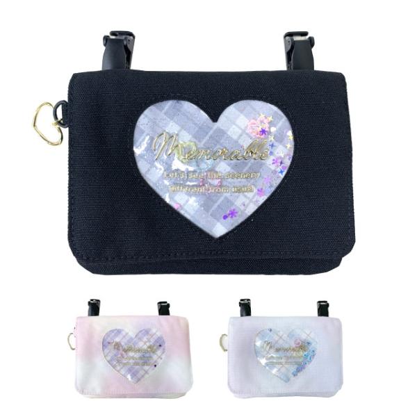 ポケット ポーチ 女の子 Pirica nonno スパンコールロゴ フラットショルダー mbd-531 ショルダー付き 抗菌 防臭 移動ポケット ポシェット キッズ 小学生 小学校 女の子 誕生日プレゼント かわいい クリップ ショルダー...