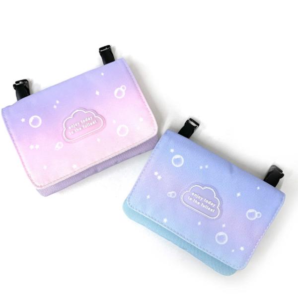 移動ポケット ショルダー 女の子 小学校 おしゃれ ポケットポーチ 子供 ポシェット Pirica nonno クラウドラバー フラットショルダー mbq-531 抗菌 防臭雲のロゴとグラデーションが可愛い移動ポケット。幼稚園・小学校の入園...