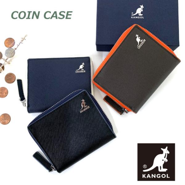 【ラッピング袋無料】小銭入れ ファスナー メンズ KANGOL カンゴール redding コインケース 250-10100 カード コインケース ファスナー レザー 革 コイン入れ 大学生 おしゃれ ブラック ネイビー 黒 茶色 人気 お...