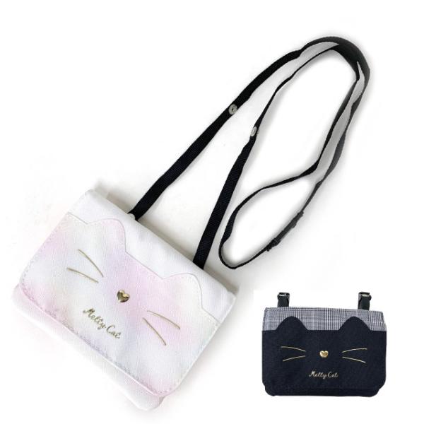 移動ポケット 女の子 ショルダー anilet キャットフェイス フラットショルダー hbk-531 抗菌 防臭 ポケットポーチ クリップ ポシェット キッズ 小学生 高学年 低学年 かわいい ポケット ポーチ 移動 マスク ハンカチ ポケ...