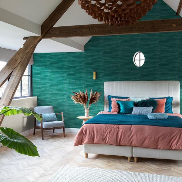 創業1861年ドイツの老舗壁紙メーカーrasch社の壁紙。鮮やかなペトロールグリーン縫製のステッチなどエンボスで表現されたその質感は、まるで本革に見間違うほど!▼商品の詳細・ブランド名rasch ラッシュ・国名ドイツ・サイズ巾 53cm×1...