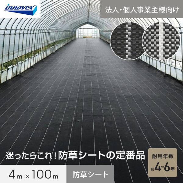 DIY RESTA リスタ 新生活 爆買 防草シート イノベックス ダイオ化成 織布 4〜6年 4m×100m 除草シート 雑草防止シート 高密度 ロール 曝露施工 むき出し施工 防そうシート 透水 庭 畑 雑草防止【商品説明】あらゆる農業...
