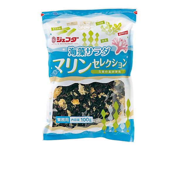 素材をバランスよくミックスした彩り豊かな海藻サラダです。5種の素材を配合しメニューを一層引き立てます。原材料 わかめ（韓国産）、白きくらげ、赤つのまた、茎わかめ、昆布