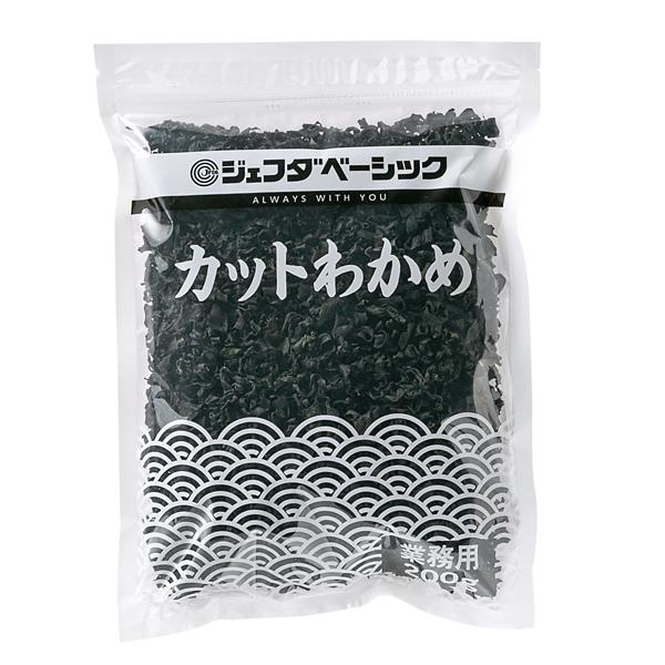 艶やかな緑色としっかりした歯ごたえが特徴のわかめです。中国産のわかめを食べやすいサイズにカット・乾燥しました。シャキシャキのわかめをお楽しみください。サラダや酢の物などいろいろな料理にご使用ください。原材料 湯通し塩蔵わかめ