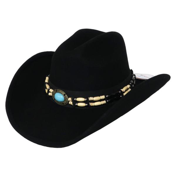 【メーカー】 Bullhide　ブルハイド　 [Run A MUCK Collection]  Fortune(フォーチュン）【素　材】 プレミアムウール【カラー】 ブラック【クラウン(帽子の高さ)サイズ】 10cm【ブリム(つばの広さ)サ...