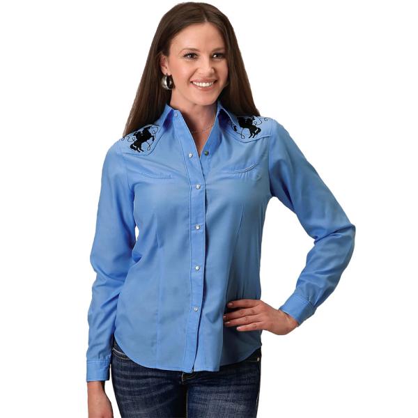 【メーカー】 Roper ローパー【素　材】　コットン 55%  ポリエステル 45%【サイズ詳細】S/肩幅 40cm  胸囲 95cm 袖丈 62cm  着丈 67cm【Memo】*このシャツはアメリカサイズです。*デザイン部分は刺繍です...