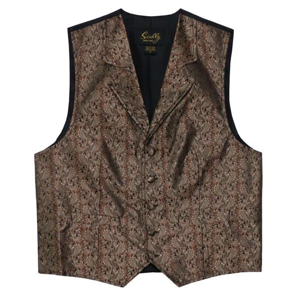 西部劇などで登場する昔のカウボーイスタイルのベストです。ポケットに懐中時計・・・なんてカッコイイですよね。【メーカー】　Scully スカリー【ブランド】　Range Wear レンジウエア【素　材】 表地/ポリエステル 100%【カラー】...