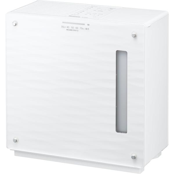 パナソニック ヒーターレス気化式加湿器 目安 木造8.5 洋室14畳気化式だから省エネ　ナノイーで清潔加湿ヒーターレスの気化式で省エネ。ナノイーで加湿フィルターの清潔を保ちながらお肌にうるおいを。お手入れのしやすさにもこだわりました。◆気化...