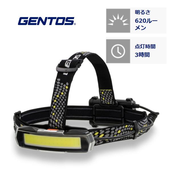 ジェントス ヘッドライト LEDヘッドランプ 620lm COBLED USB充電式 充電池/乾電池兼用 NRX-280H●近接照射に最適なCOB LED搭載●専用充電池／乾電池兼用●保護カバー付属●USB Type-C充電式●COB LE...