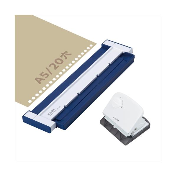 ●穿孔能力：約５枚●規格：Ａ５判／２０穴●ゲージ外寸：幅２４７×奥７１×高１３ｍｍ●パンチ外寸：幅７３×奥６８×高６３ｍｍ●ゲージ重量：９０ｇ●パンチ重量：２１５ｇ●穴奥行：６．３５ｍｍ●穴径：５．５ｍｍ