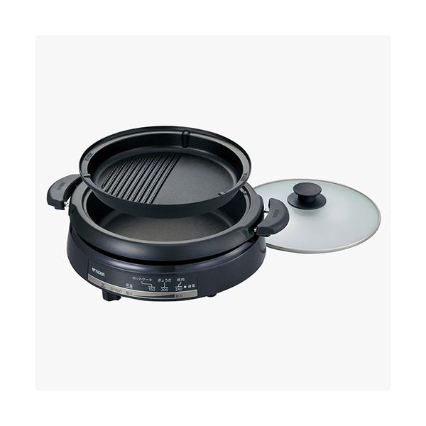 コンパクトなのに家族で楽しめる3.5L容量の深なべつき。◆料理の幅が広がる2枚プレート◆プレート表面に「遠赤長持ちコート」◆便利で使いやすい「深なべ直火OK＆なべとっ手つき」【仕様】品番：CQE-B201色柄：メタリックブラウン（TH）定格...