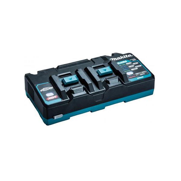 「Li-ion 40Vmaxリチウムイオンバッテリ」対応　急速充電器　2口タイプ・40Vmax用急速充電器・2口タイプ・USB機器充電可能(出力電流2.4A)・「立体」充電表示ランプで視認性アップ・充電器用互換アダプタ(ADP10)を使用す...