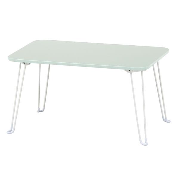 くすみカラーが美しい折りたたみテーブル■商品サイズ(約)全体：幅600 × 奥行400 × 高さ320mm耐荷重(天板)：5kg天板厚み：12mm折りたたみサイズ：600x400x54mm商品重量：約2.8kg※商品画像の小物等は商品に含ま...