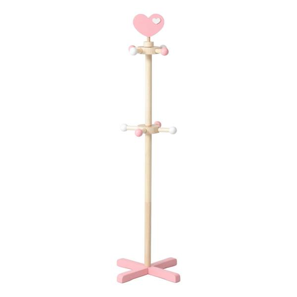 【カラー】ピンク【商品サイズ（約）】全体：幅370 × 奥行370 × 高さ1175mm耐荷重(ハンガー)：4kgフックサイズ(上4本)：70mmフックサイズ(下4本)：90mm【商品重量】1.8kg【素材】■構造部材：天然木（ラバーウッド...