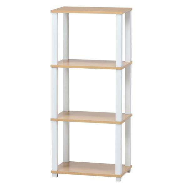 【カラー】ナチュラル×ホワイト【商品サイズ（約）】全体：幅470 × 奥行295 × 高さ1112mm耐荷重(天板)：10kg耐荷重(棚板)：5kg板厚：15mm【商品重量】6.5kg【素材】■表面材：プリント紙化粧パーティクルボード　■構...