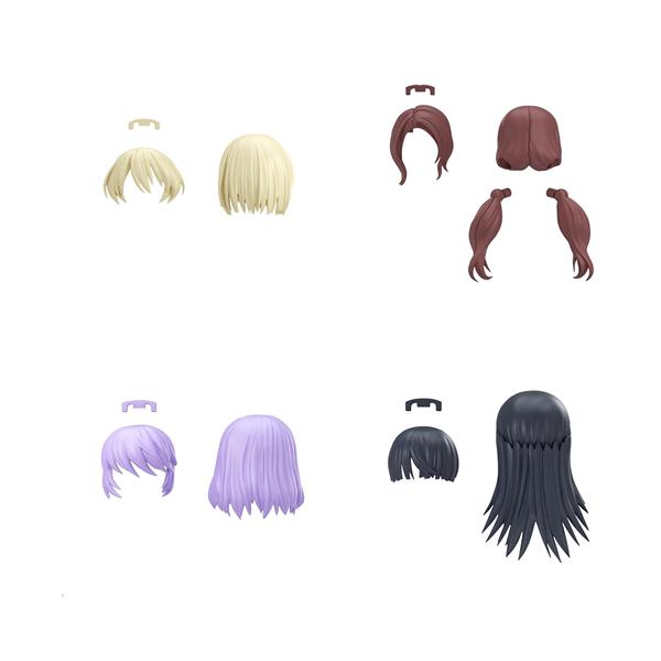 30MS素体との組み合わせで世界観が広がる！新たなオプションヘアスタイルパーツがラインアップ！【セット内容一覧】ミディアムヘア2[イエロー4]ツインテ―ル9[ブラウン5]ミディアムヘア6[パープル2]ストレートヘア1[ネイビー1]※本商品は...