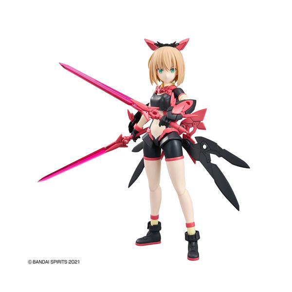30MS第2弾で登場したティアーシャのデザインを一新！■フェイスパーツはタンポ印刷により3種の豊かな表情が付属。■ウイングパーツは腰部の他、背中にも取り付け可能。■レイピアの柄やガントレットは3mmジョイントにより、任意の箇所に取り付けでき...
