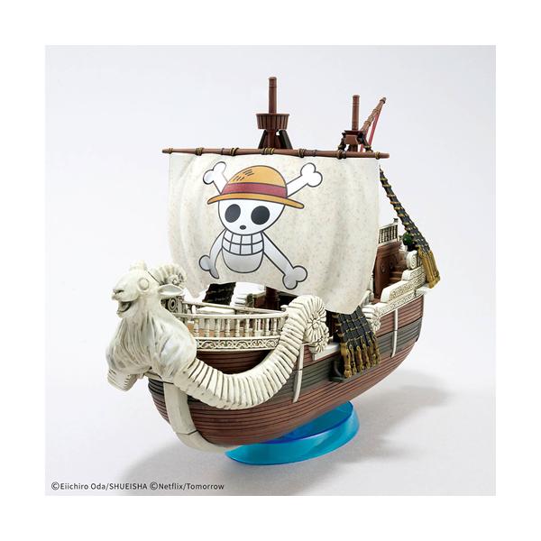 ワンピース偉大なる船(グランドシップ) コレクションにNetflixシリーズ実写ドラマ版に登場するゴーイング・メリー号がラインアップ！■特徴的な船首を再現。■波の情景を表現したエフェクトパーツで水面航行イメージを再現可能。■海賊旗のマークは...